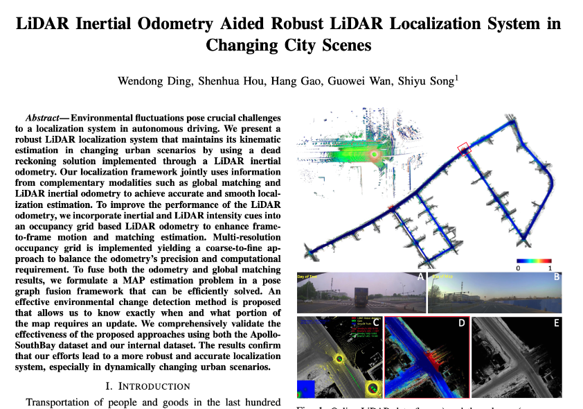 BaiDu-考虑lio的定位 | EpsilonJohn's Blog